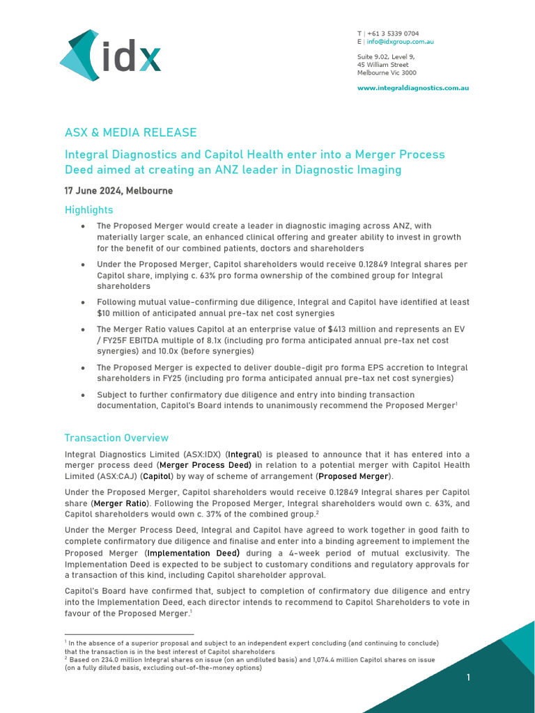 IDX Announcement | PDF | Mergers And Acquisitions | Subsidiary