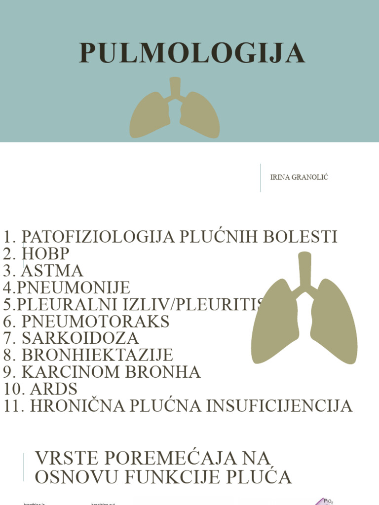 PULMOLOGIJA - Dopuna | PDF