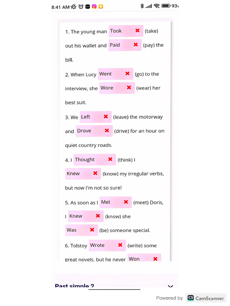 Actividad Ingles Past Simple | PDF
