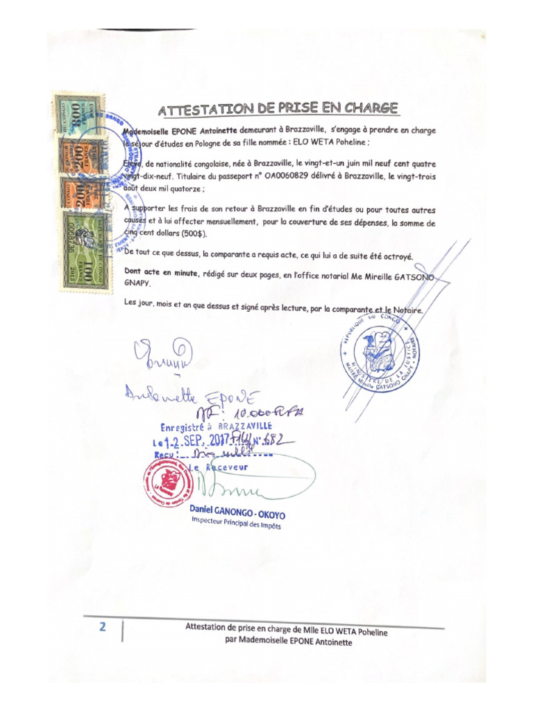 Attestation de Prise en Charge | PDF
