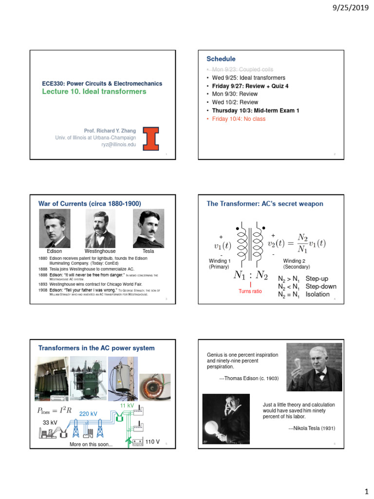 Lecture 10.2 (1 Slide 1 Page) | PDF | Transformer | Power Engineering