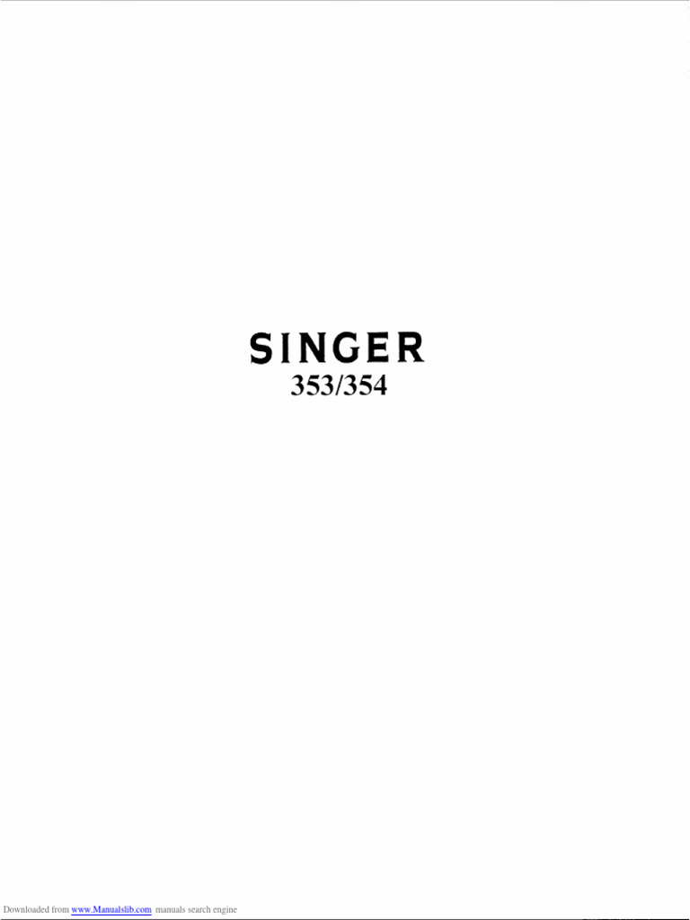 Singer 354 User Manual | PDF | Business | Computers