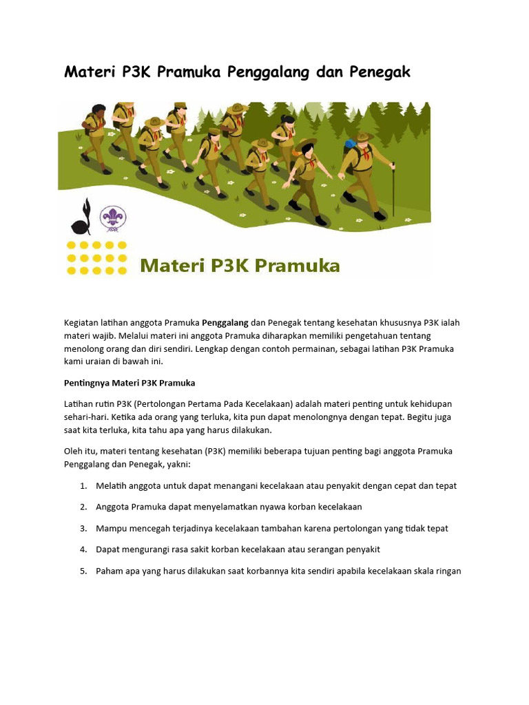 Materi P3K Pramuka Penggalang Dan Penegak | PDF