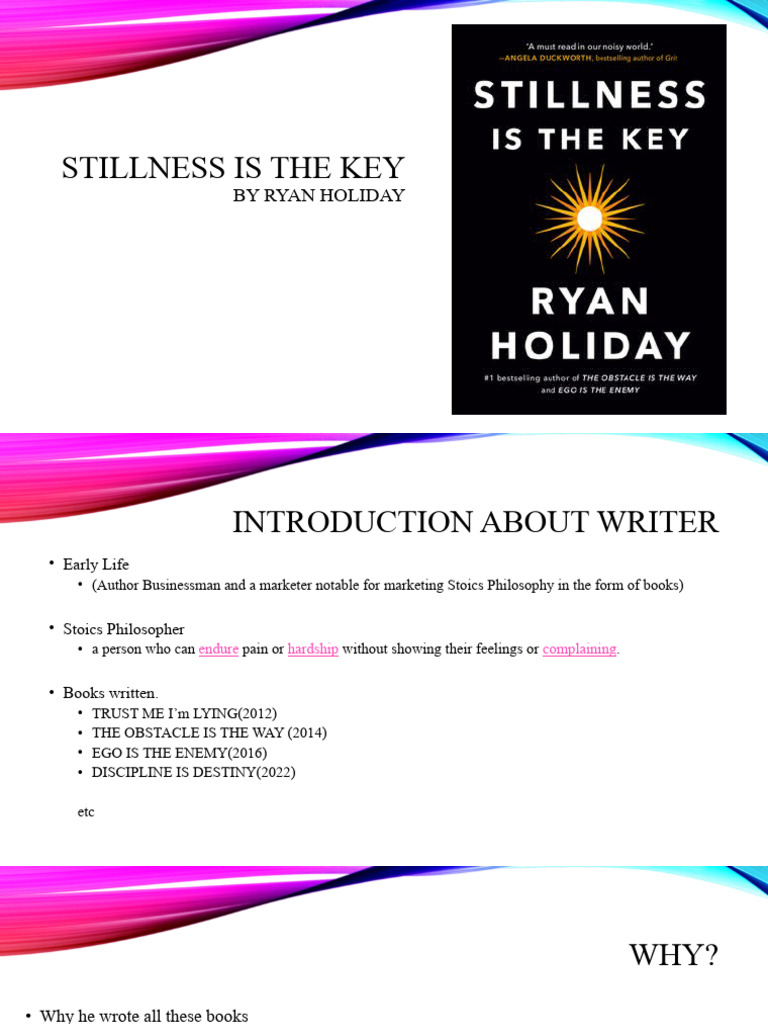 Stillness Is The Key Presentation Saaim Raza | PDF | Soul | Mind