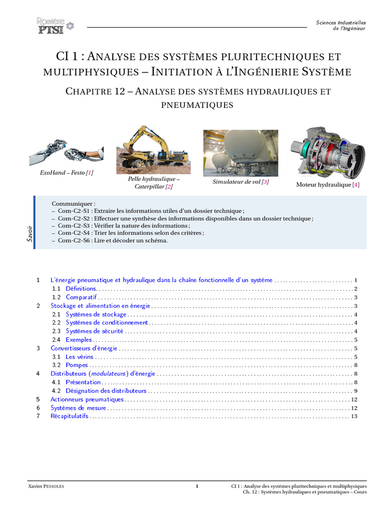 Analyse des systèmes pluritechniques | PDF | Hydraulique | Gaz