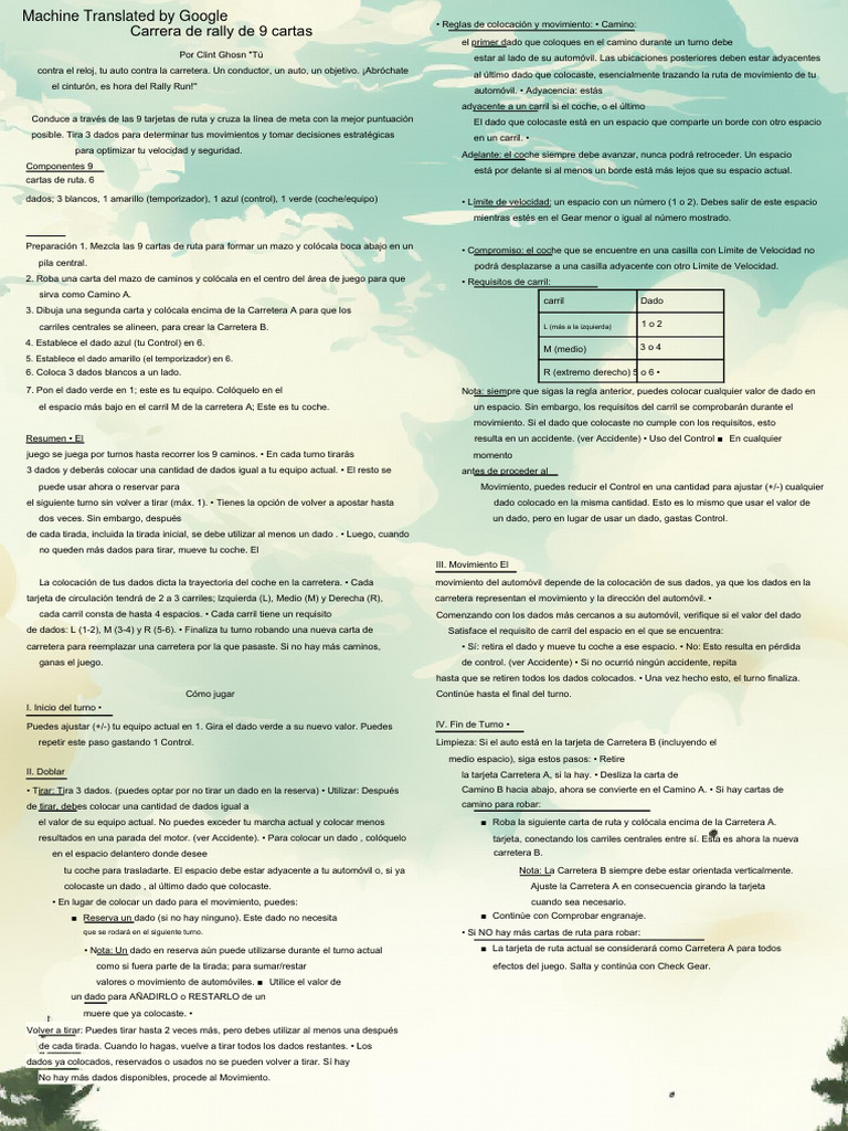 9-Card Rally Run - Rules | PDF | La carretera | Coche