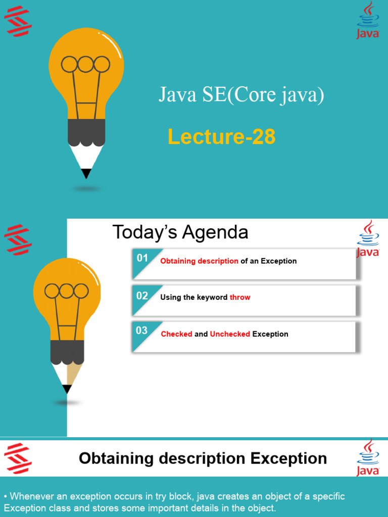 Lecture-28 Java SE (Exception Handling-2) | PDF | Method (Computer ... Lecture-28 Java SE (Exception Handling-2) | PDF | Method (Computer ...
