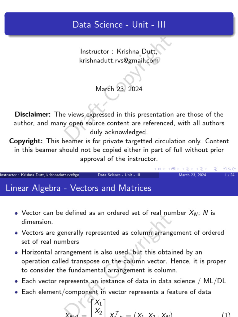 Data Science Unit-III | PDF | Covariance | Covariance Matrix