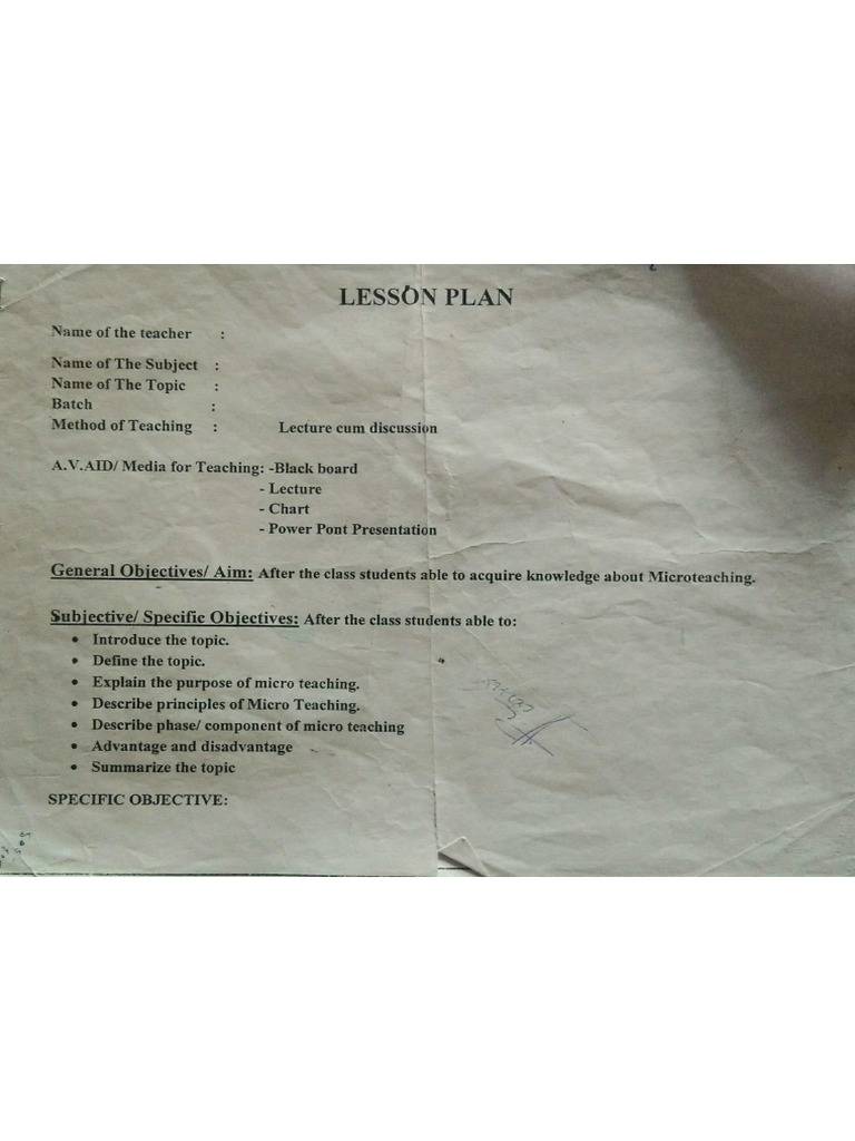 Lesson Plan Formate | PDF