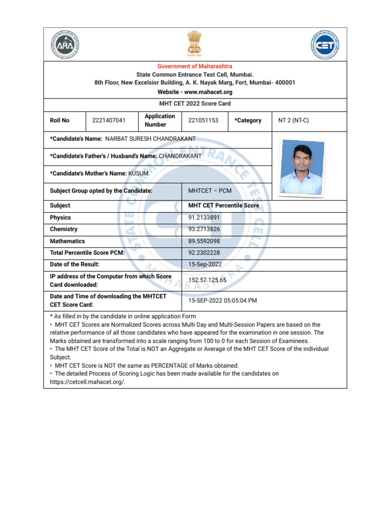 CET SCORECARD - Compressed | PDF