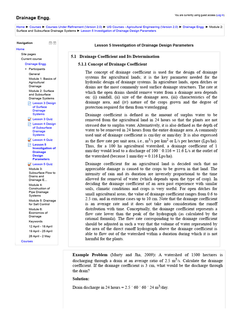 Lesson 5 Investigation of Drainage Design Parameters | PDF | Porosity ...