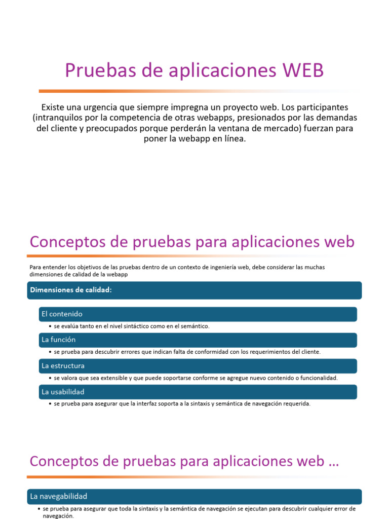 Pruebas de Aplicaciones WEB | PDF | Aplicación web | Usabilidad