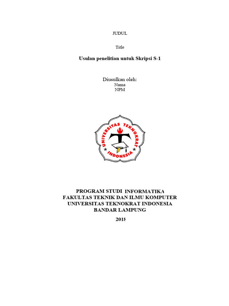 Template Usulan Penelitian Skripsi | PDF