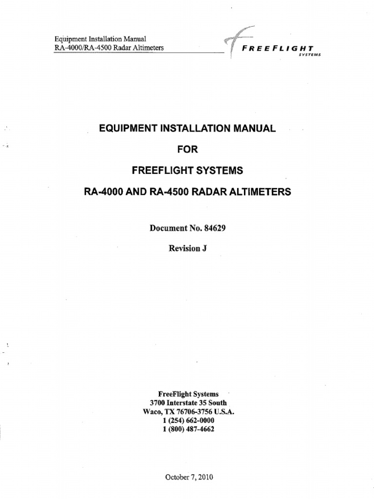 Ra-4000 Free Flight Radioaltimetro | PDF
