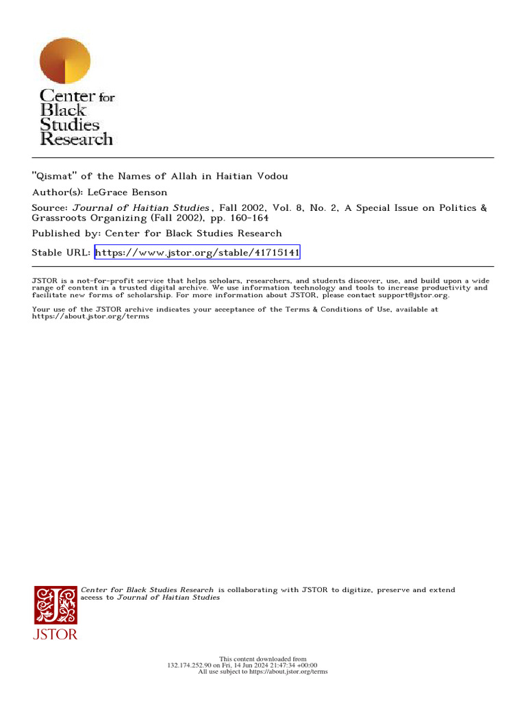 LeGrace Benson QismatofNamesAllah-2002 | PDF