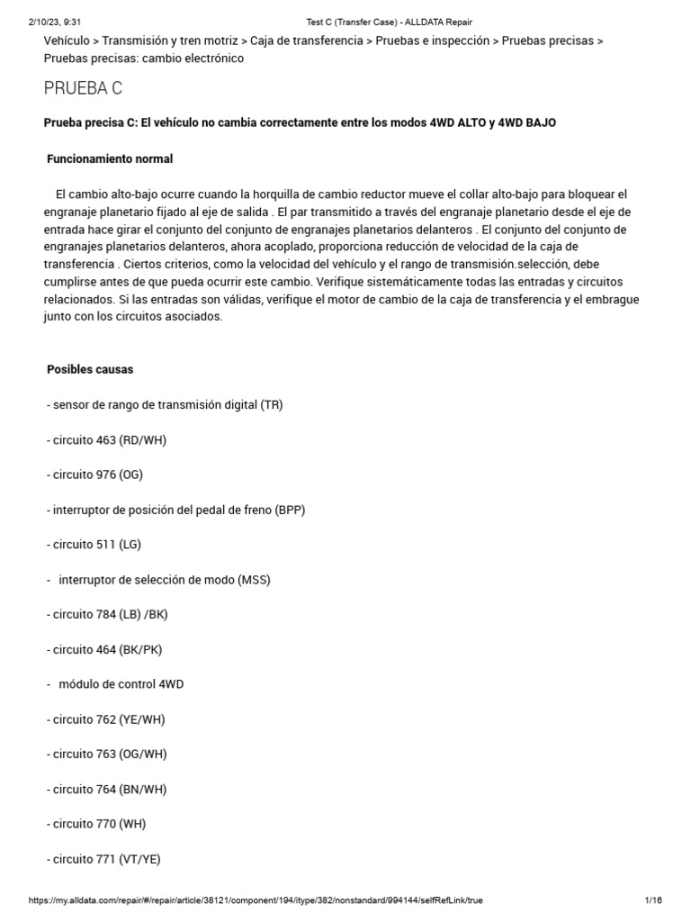 2003ford Explorer 4.0 4WD P1867 | PDF | Engranaje | Tecnología de vehículos