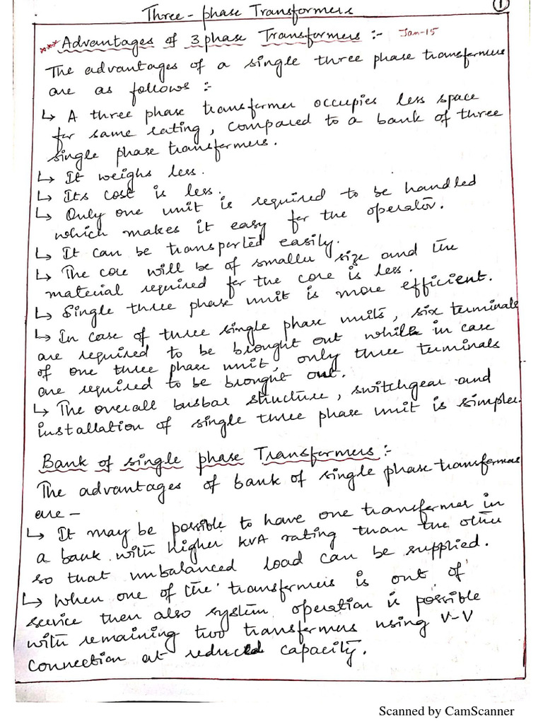 MODULE 1 TG Contd-Three Phase Transformer Notes - 1 | PDF