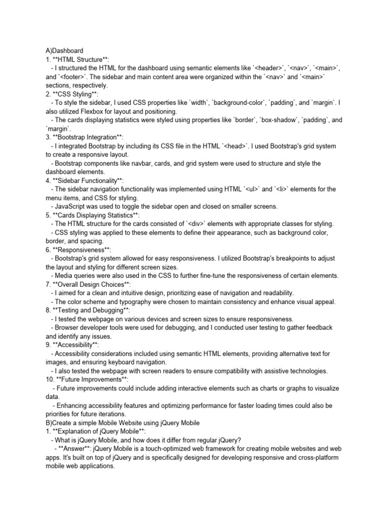 WAD Lab Questions | PDF | Mobile App | Bootstrap (Front End Framework)