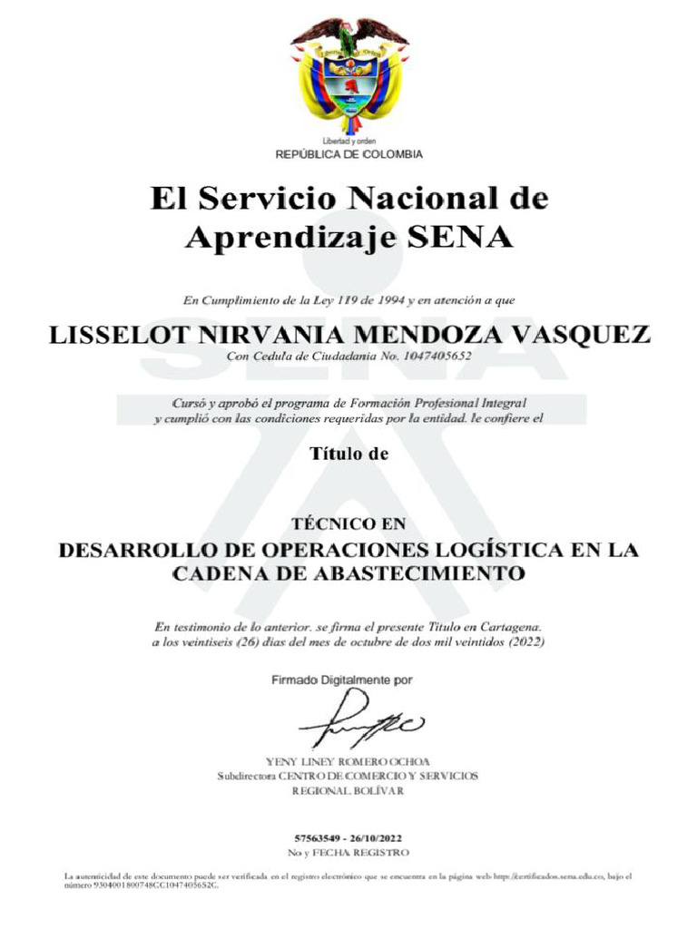 SENA Certificado | PDF