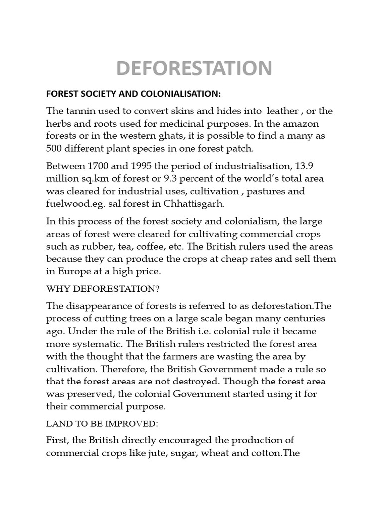 DEFORESTATION | PDF | Deforestation | Forests