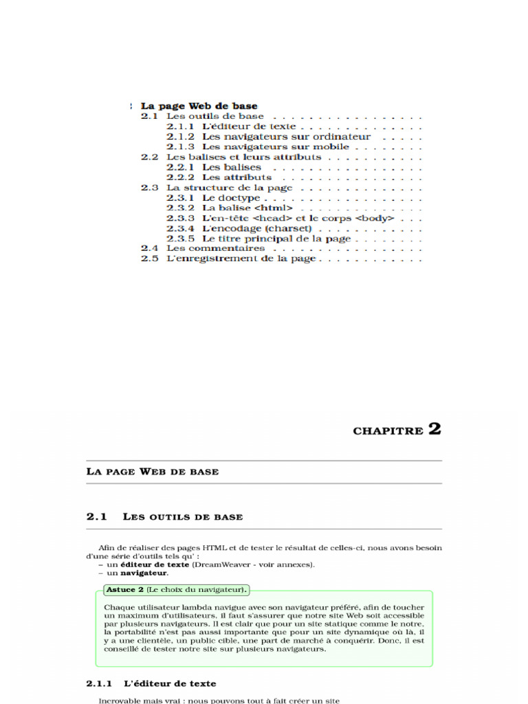 chapitre2 - La page web de base | PDF