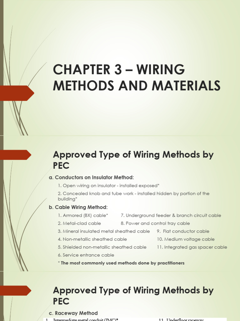 Wiring Methods & Materials Guide | PDF | Electrical Wiring | Equipment