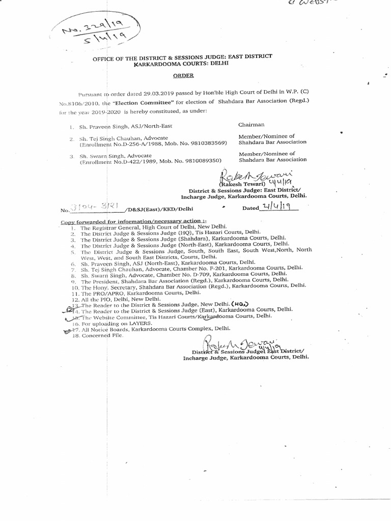 Order of Election Committee | PDF