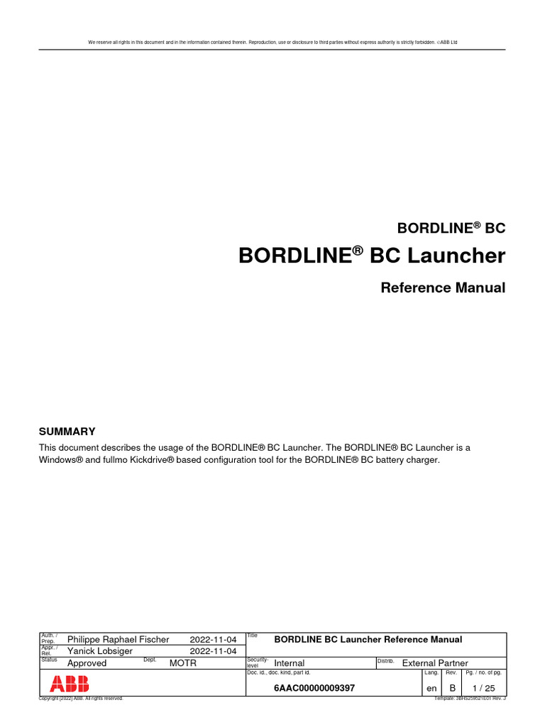 6AAC00000009397 - en - RevB - BORDLINE BC Launcher Reference Manual | PDF | Window (Computing ...
