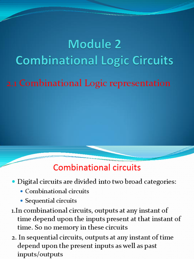 2 1 Combinational Logic Representation Pdf Digital Electronics Applied Mathematics