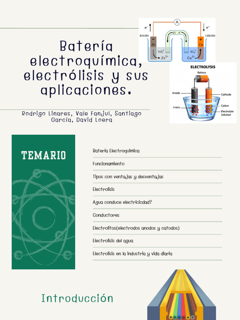 Batería Electroquímica, Electrólisis y Sus Aplicaciones. | PDF | Redox ...