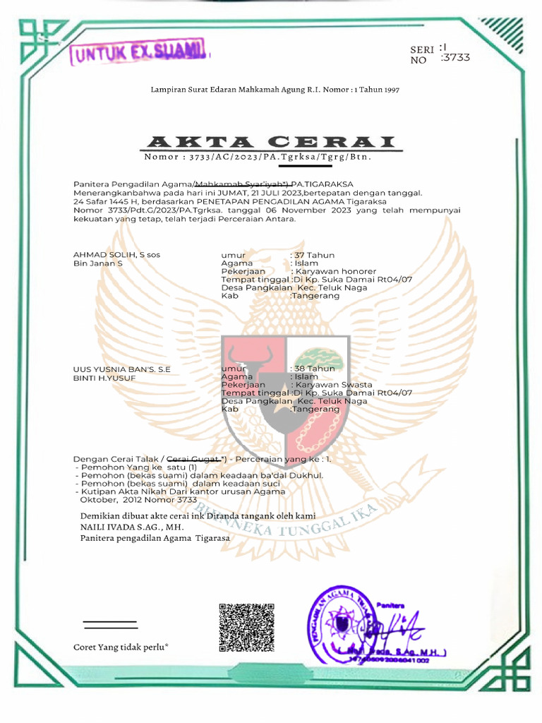 Akte Cerai Finishjbjvjv. | PDF