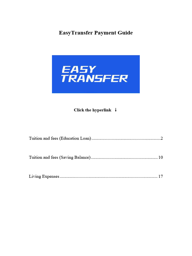Easytransfer Payment Guide | PDF | Payments | Online And Offline