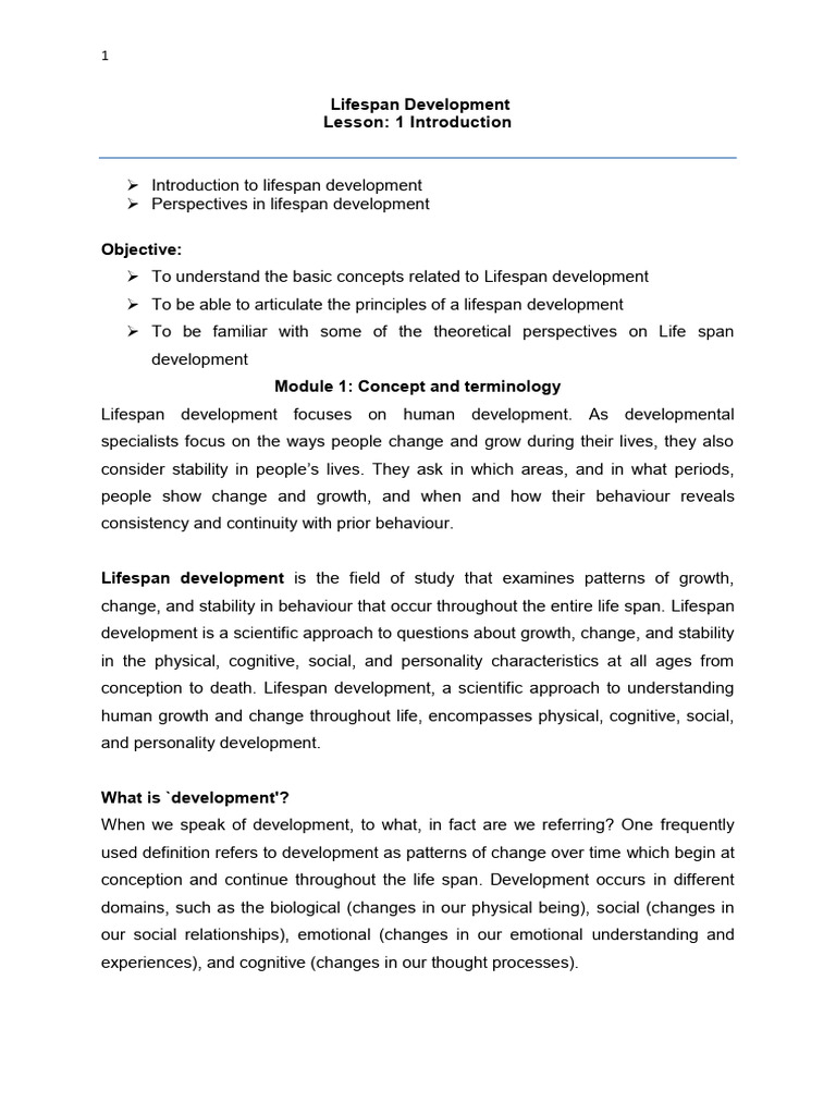 W3-L1-Life Span Development - During Infancy - Babyhood200414060604043939 | PDF | Developmental ...