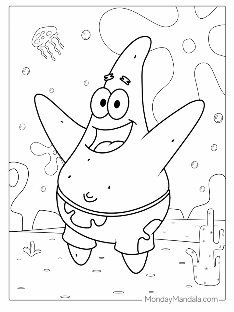 Coloring Page of Patrik The Starfish For Kids | PDF