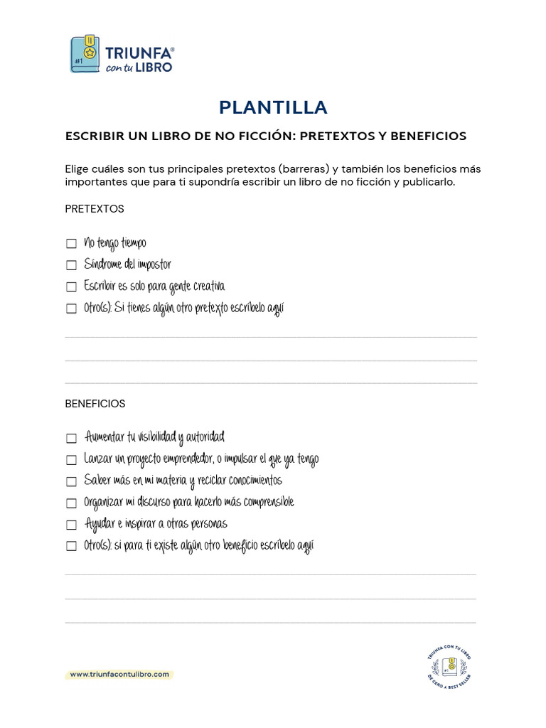 PLANTILLA Triunfa Con Tu Libro | PDF