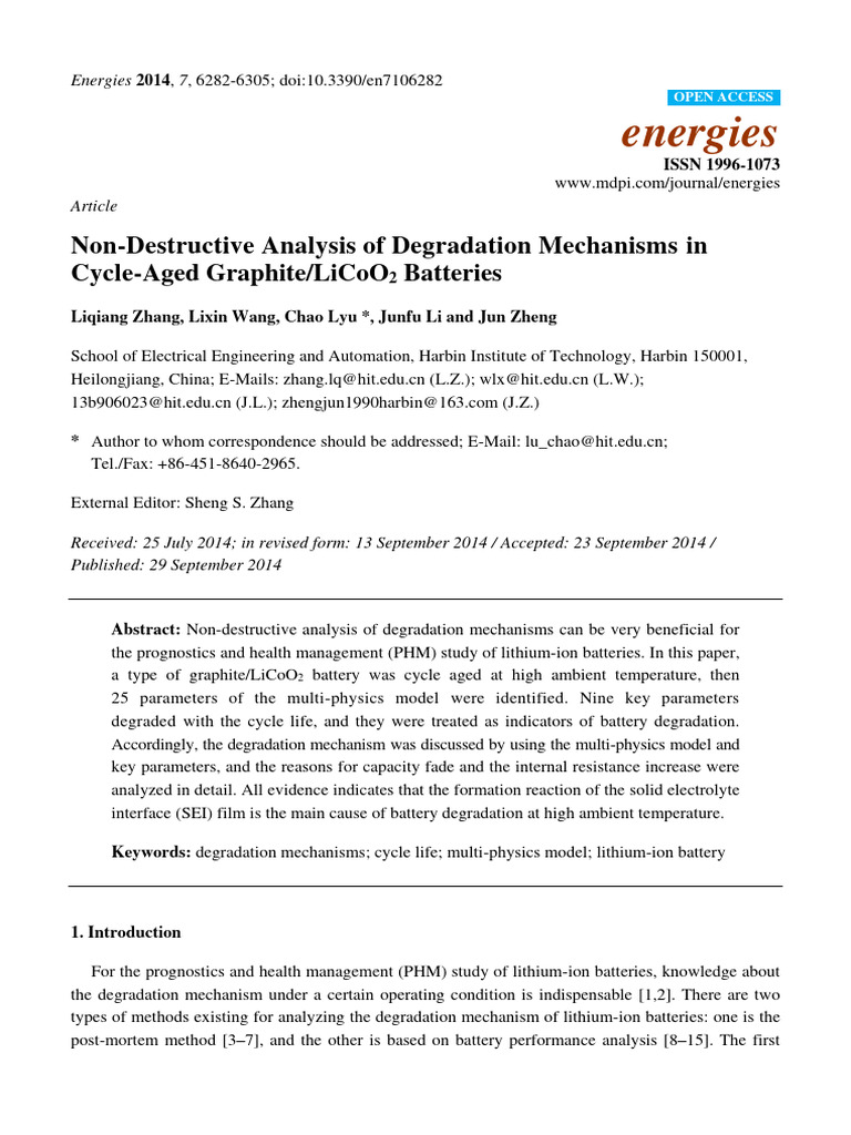 Non-Destructive Analysis of Degradation Mechanisms in Cycle-Aged ...