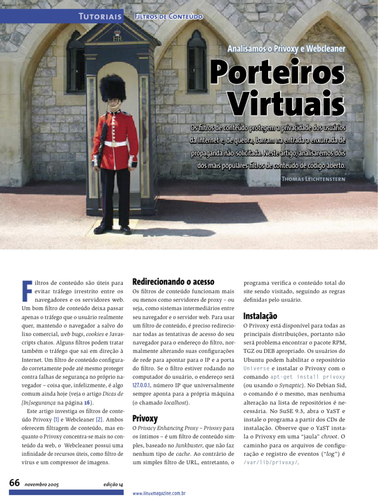 Filtros de Conteúdo: Privoxy e Webcleaner | PDF | Rede mundial de ...