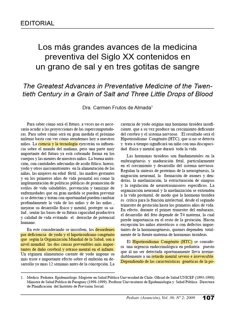Frutos Almada - Los Más Grandes Avances de La Medicina | PDF | El embarazo | Hormona estimulante ...