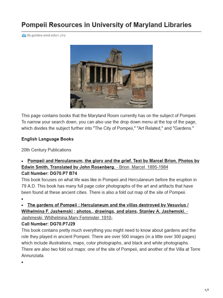 Pompeii University of Maryland | PDF | Pompeii