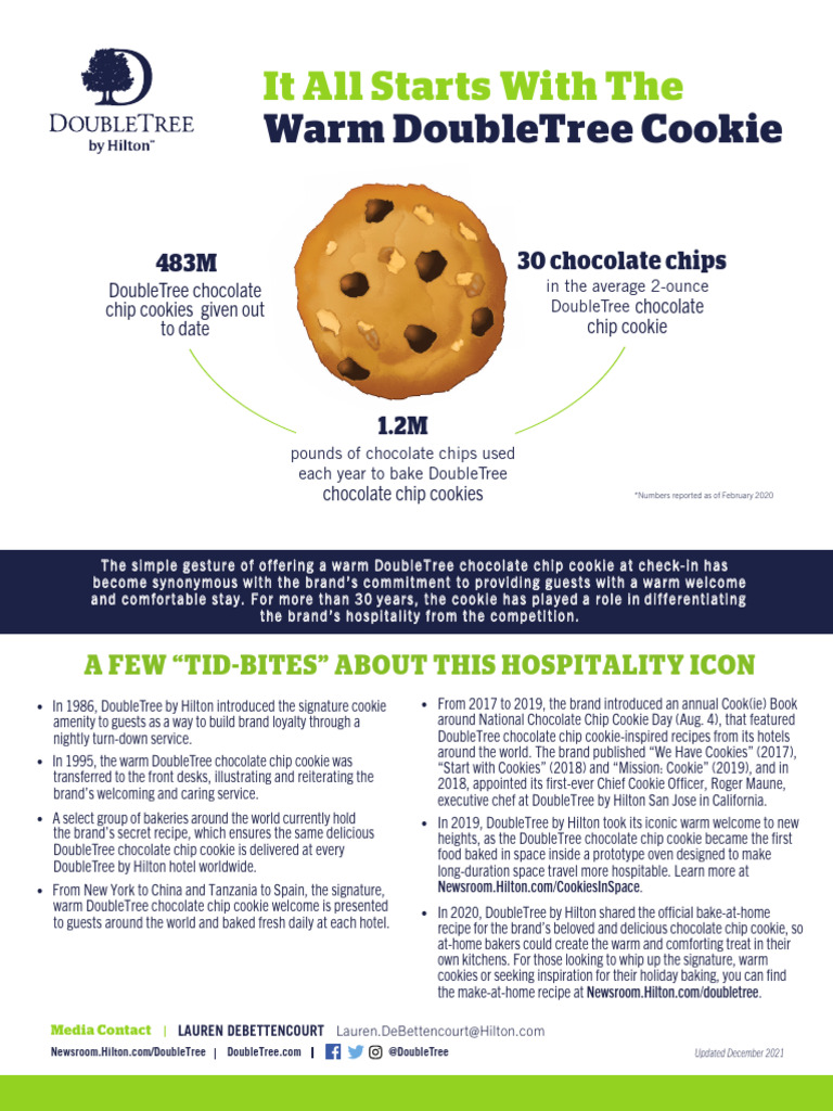 DoubleTree by Hilton Cookie Fact Sheet | PDF | Cooking