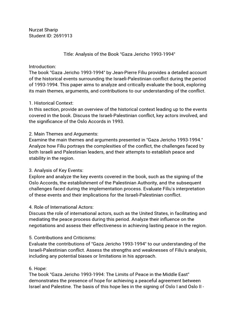 Paper Assignment | PDF | Israeli–Palestinian Peace Process | Oslo Accords