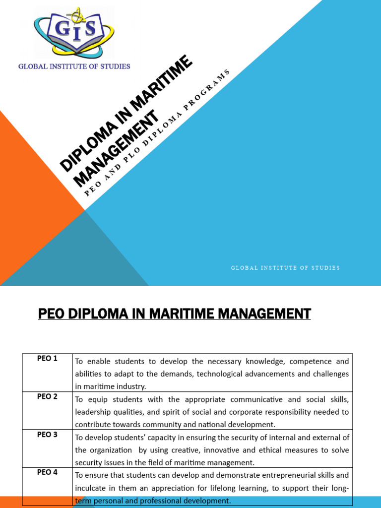 Diploma in Maritime Management Program | PDF | Skill | Leadership