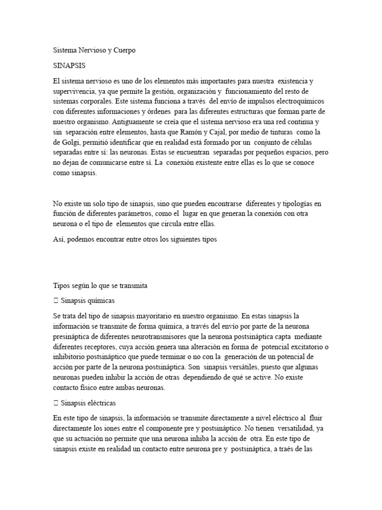 Sist Nerv (Et) | PDF | Sinapsis | Neurona