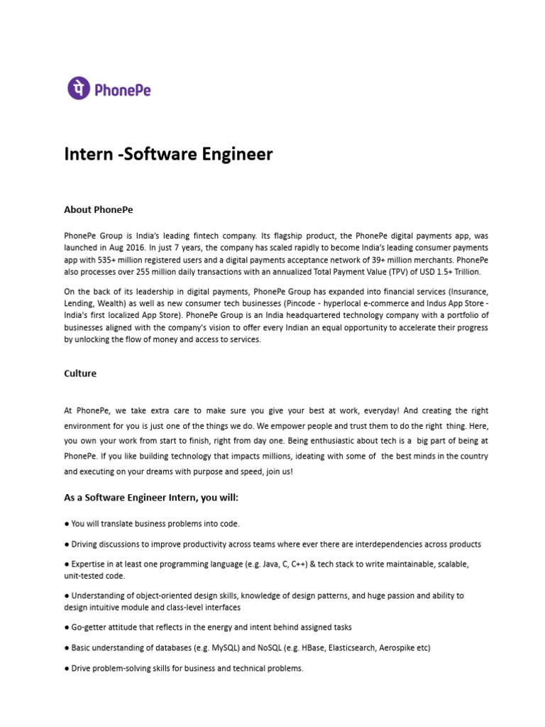 JD-SDE Intern | PDF | Systems Engineering | Software Engineering