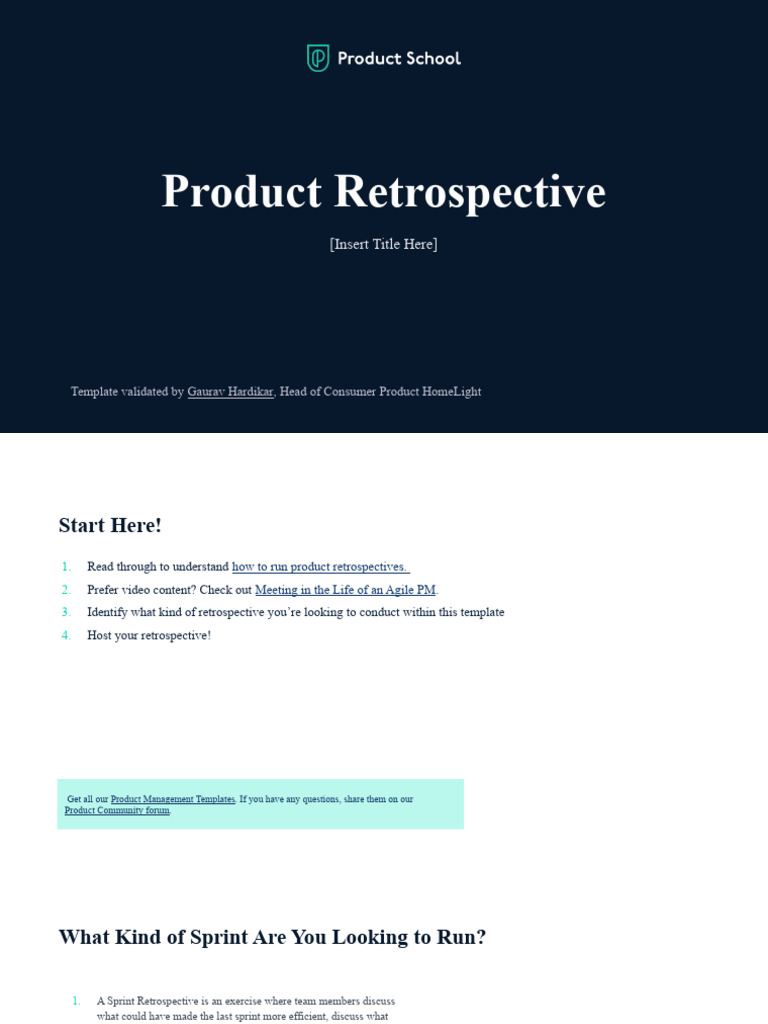 PM Template - Product Retrospective | PDF | Cyberspace | Computing