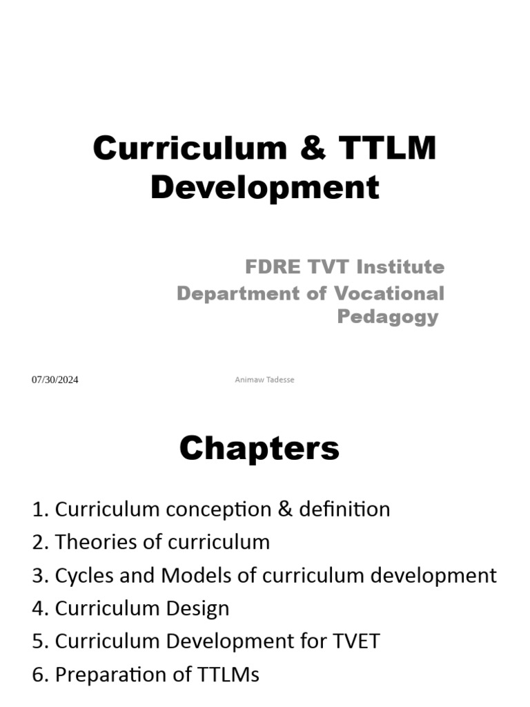 TTLM &curriculum Deve't - Unit - 1-6 | PDF | Constructivism (Philosophy Of Education) | Curriculum