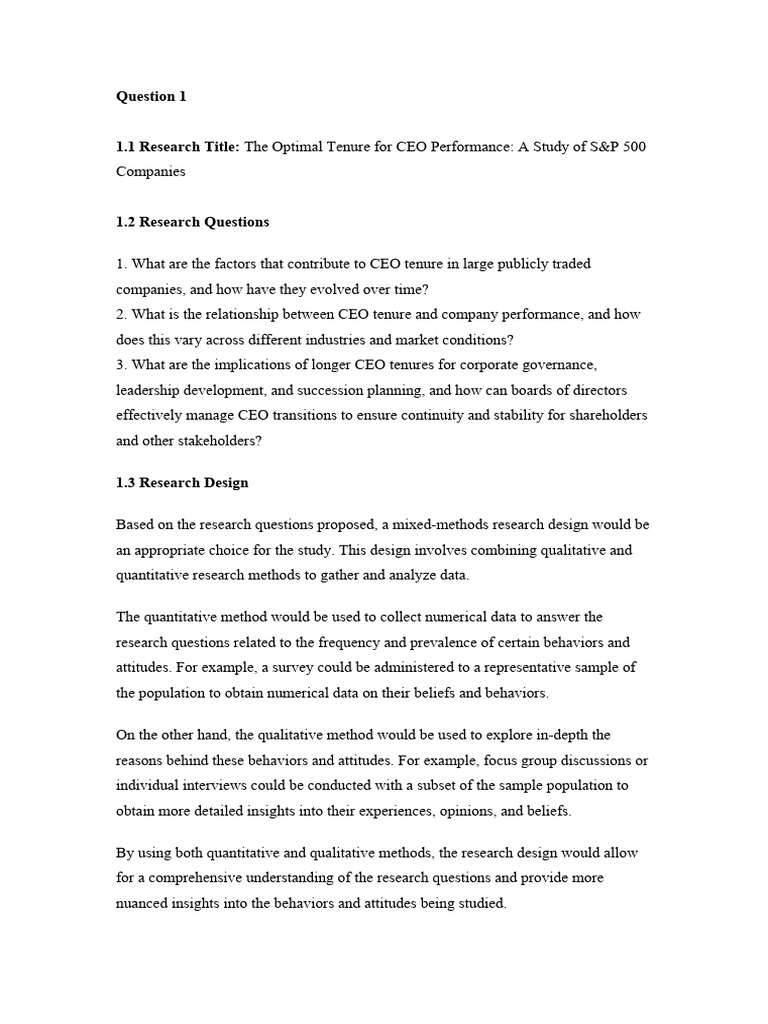 Quantitative Methods & Business Research Methodology Thapelo | PDF | Sampling (Statistics ...