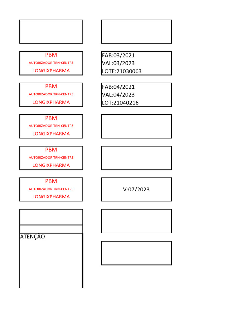 Etiquetas Lote e Validade | PDF