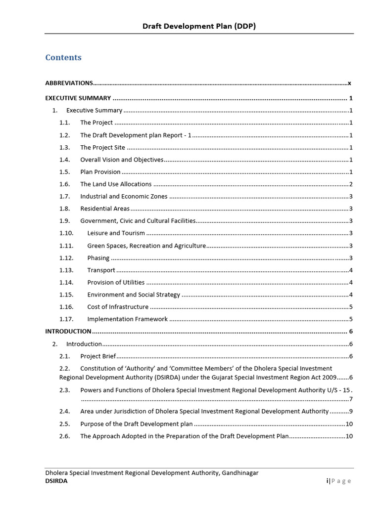 Dholera Master Plan DPR-Page2 | PDF | Economies