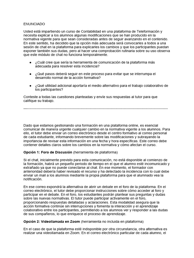 Tema 6. Apartado 6.3. - La Elección de Medios Alternativos para La Continuidad de La AF | PDF ...